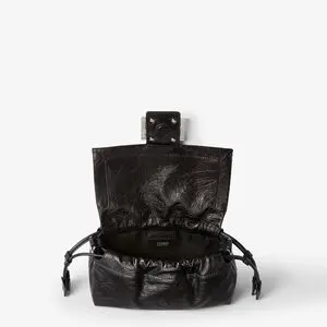 Fendi Baguette® Soft Mini-bag In Black Crackled Leather